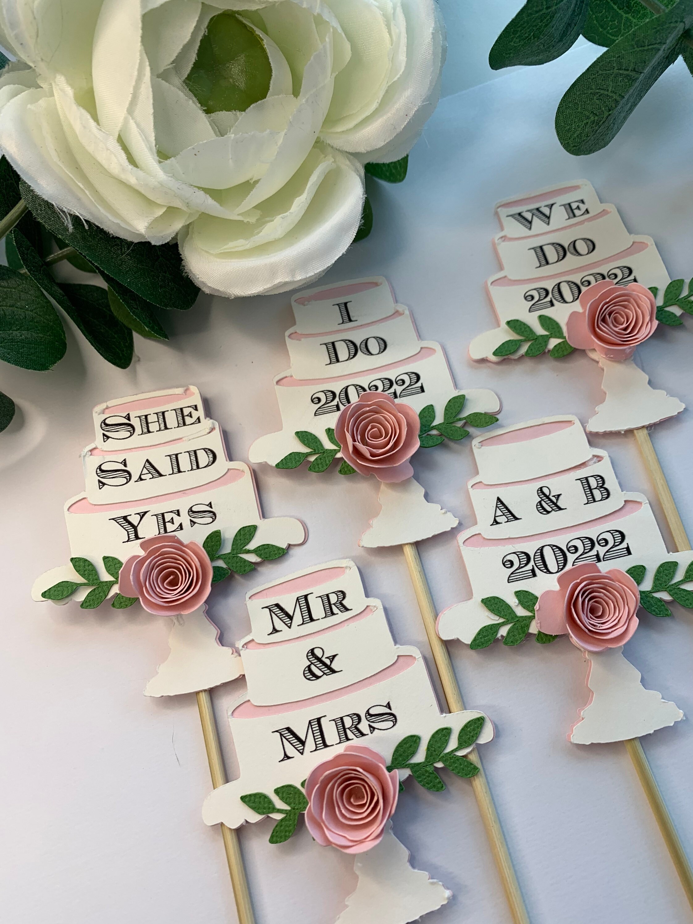 Floral Wedding Cake Toppers I Do Cake Toppers We Do 2022 | Etsy