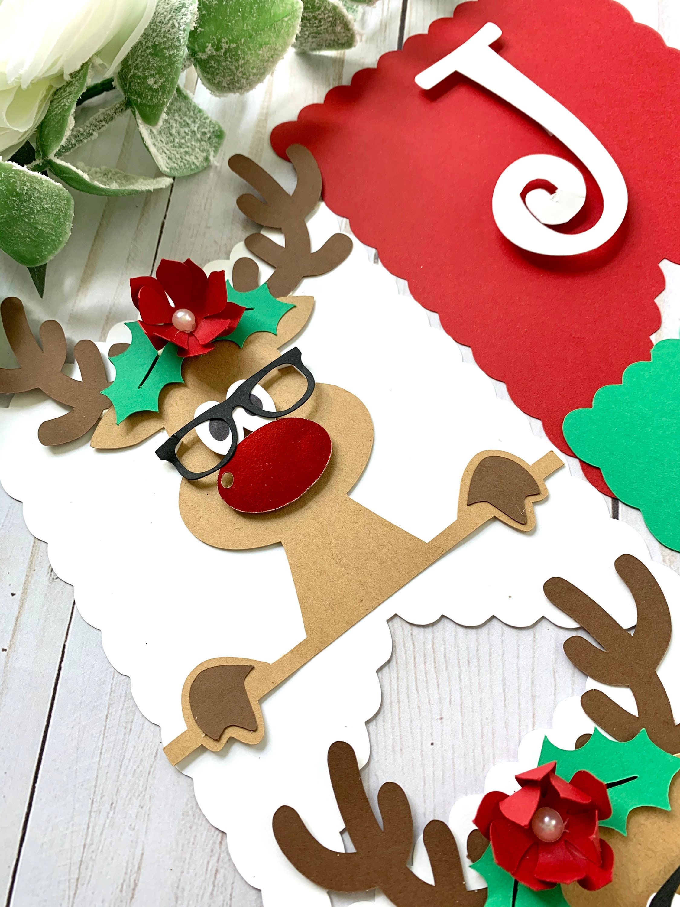 Reindeer Christmas Banner - Reindeer JOY Banner - Reindeer Garland ...