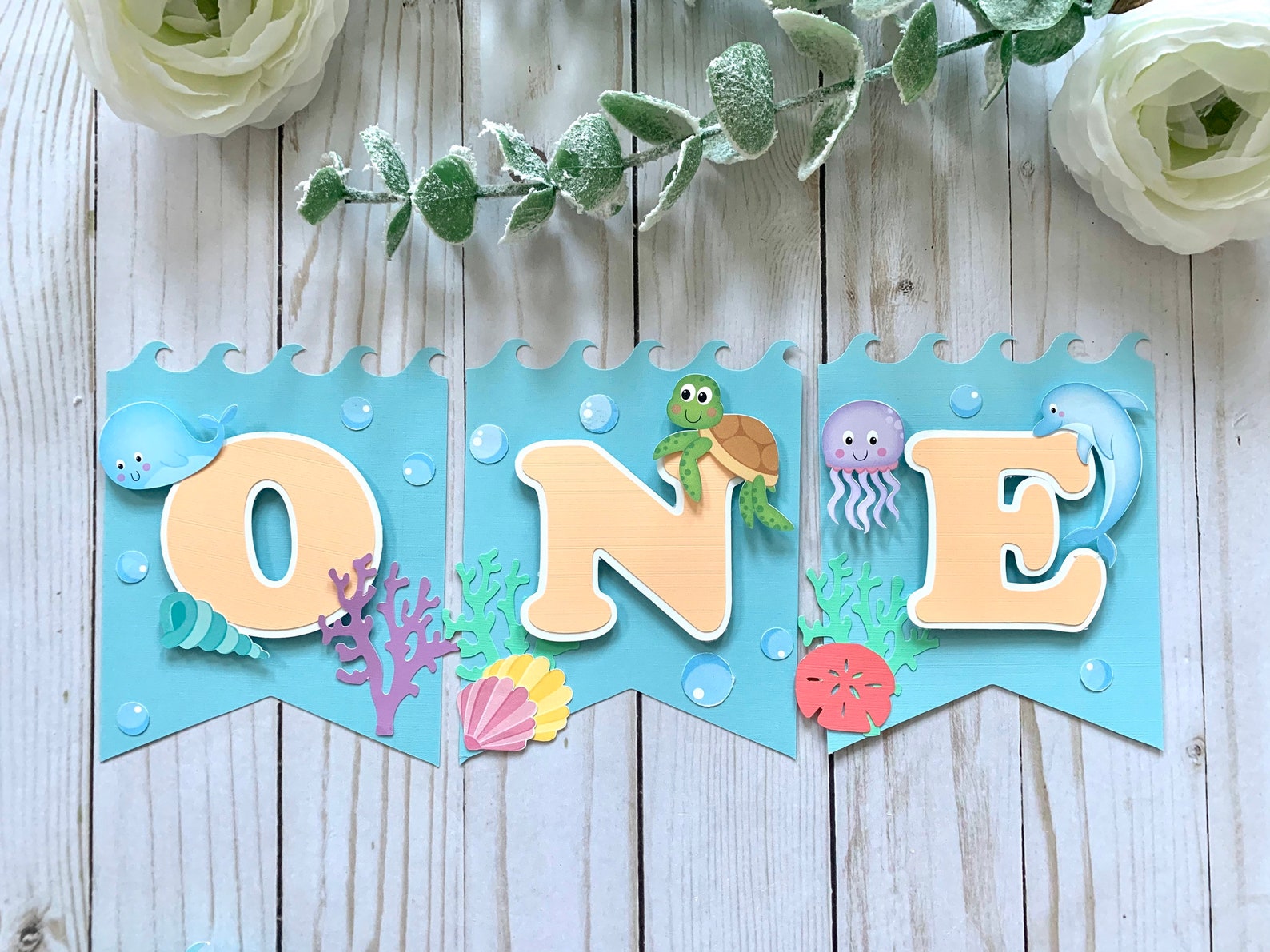 Under the Ocean Banner / Pastel Under the Sea Banner / | Etsy