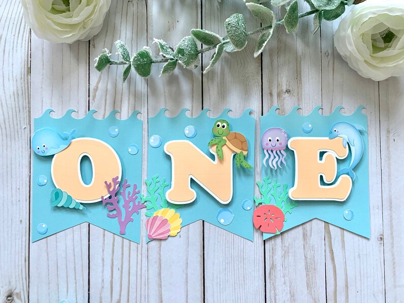 Under the Ocean Banner / Pastel Under the Sea Banner / | Etsy