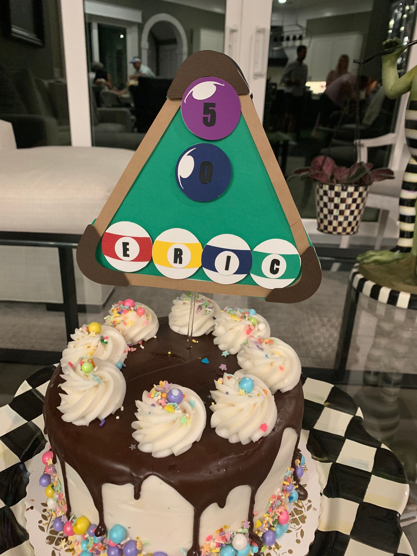 Billiards Party Theme Cake Topper Snooker Cake Topper Pool - Etsy