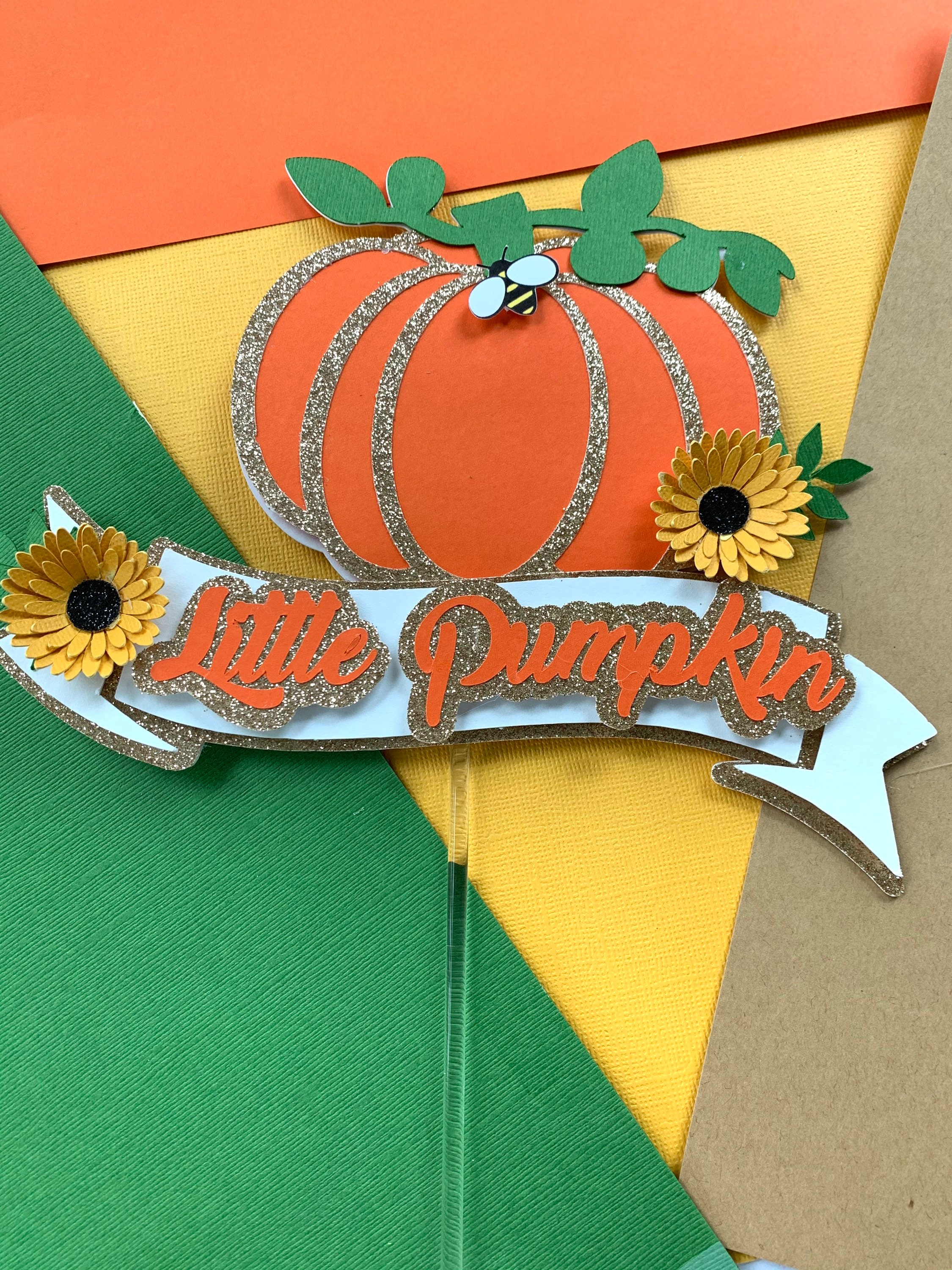 Pumpkin cake Topper Little Pumpkin Cake topper Autumn | Etsy