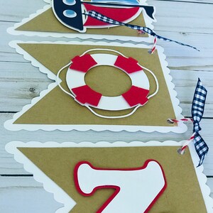 Ahoy Banner/ Ahoy Matey / Nautical Banner / Boat Banner / Red,white ...