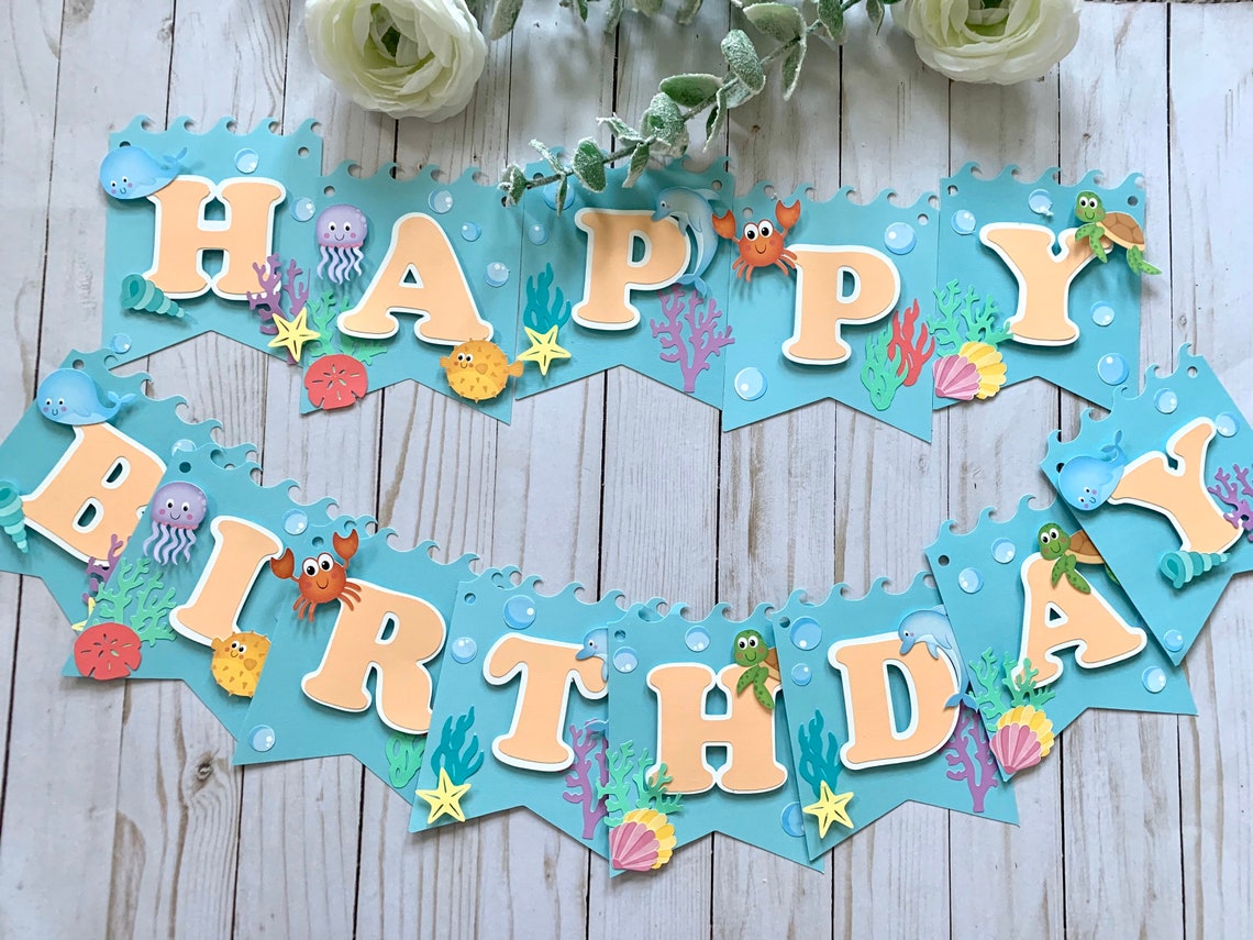 Under the Ocean Banner / Pastel Under the Sea Banner / | Etsy