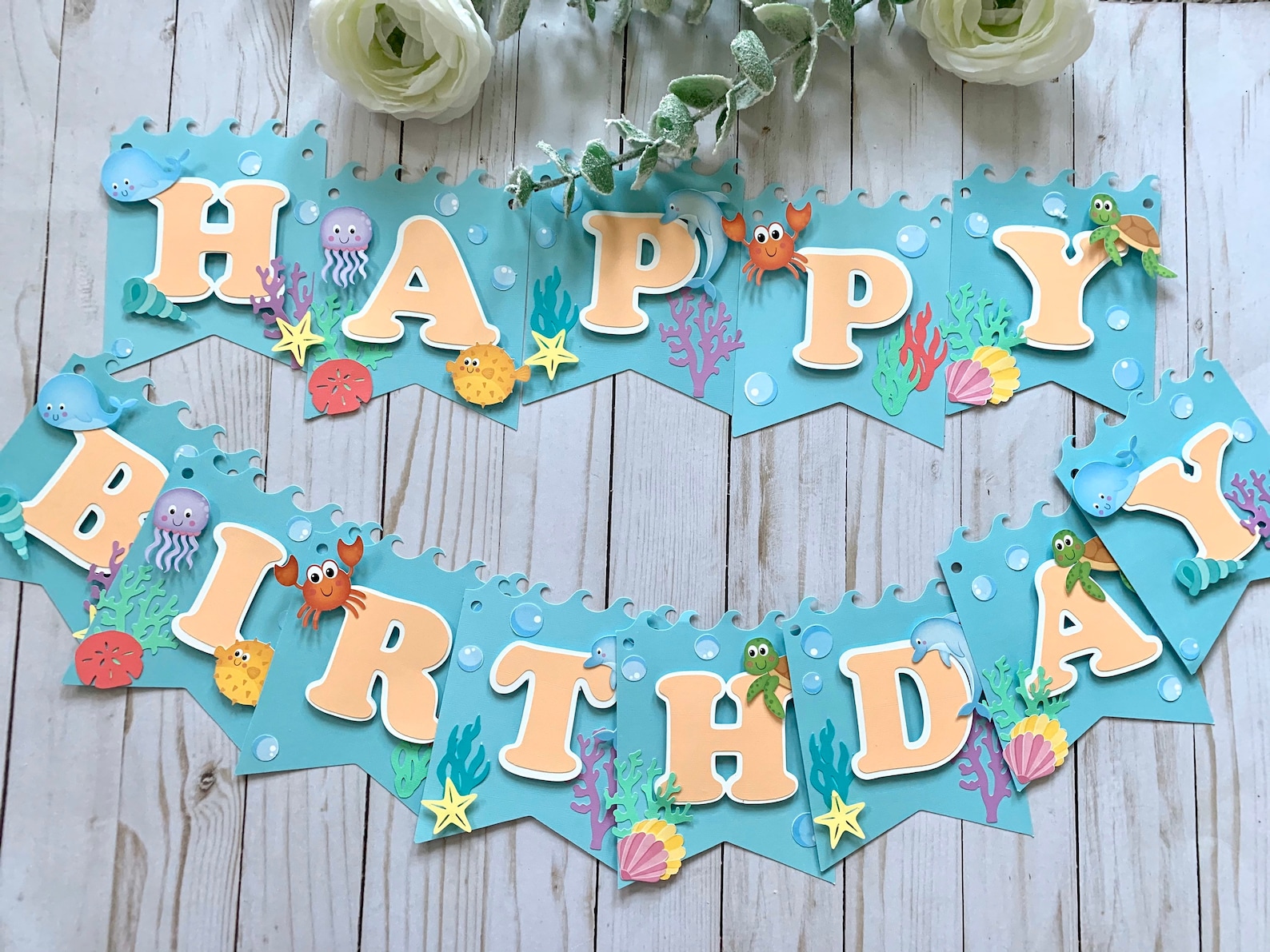 Under the Ocean Banner / Pastel Under the Sea Banner / | Etsy