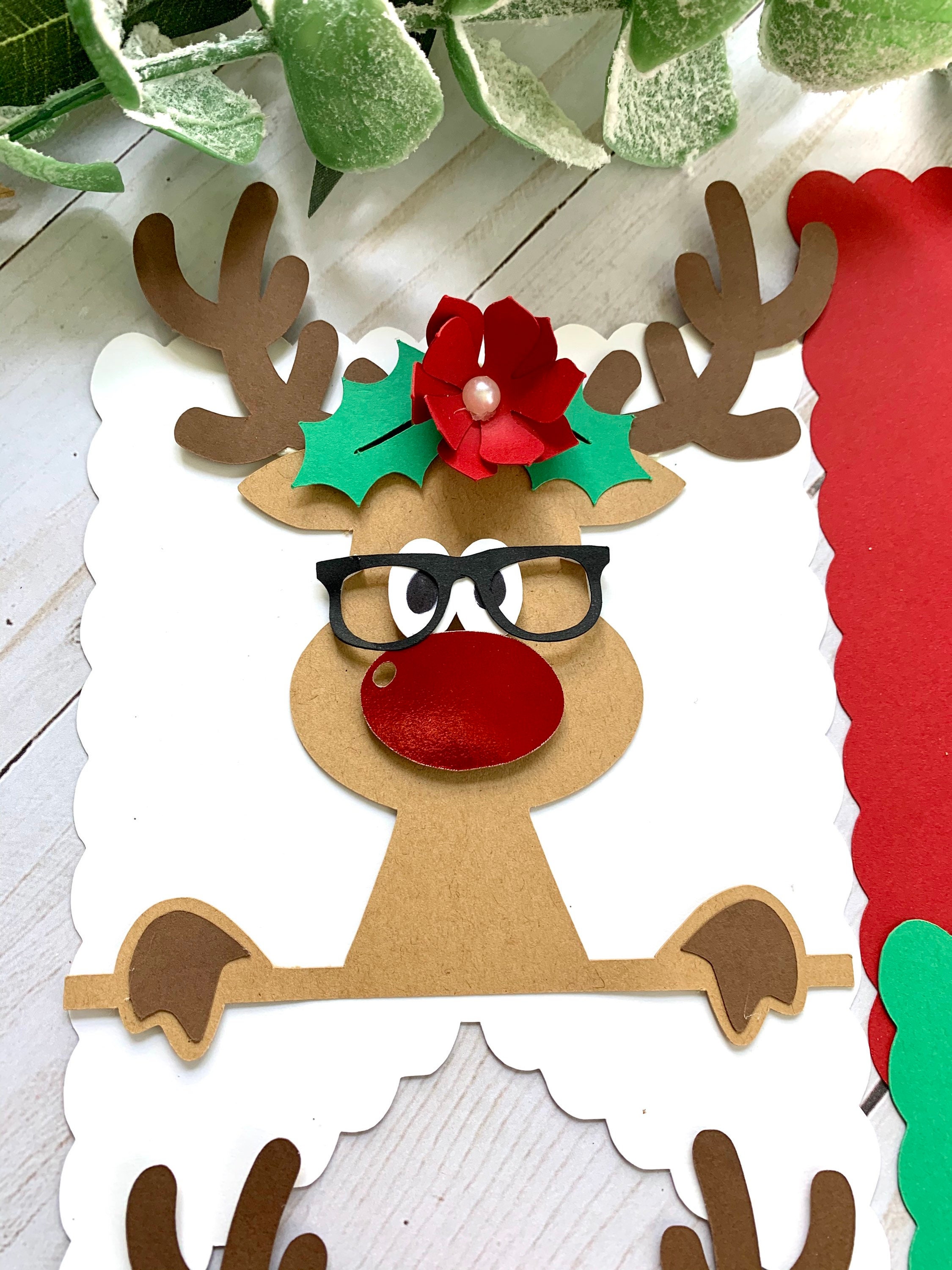 Reindeer Christmas Banner Reindeer JOY Banner Reindeer - Etsy