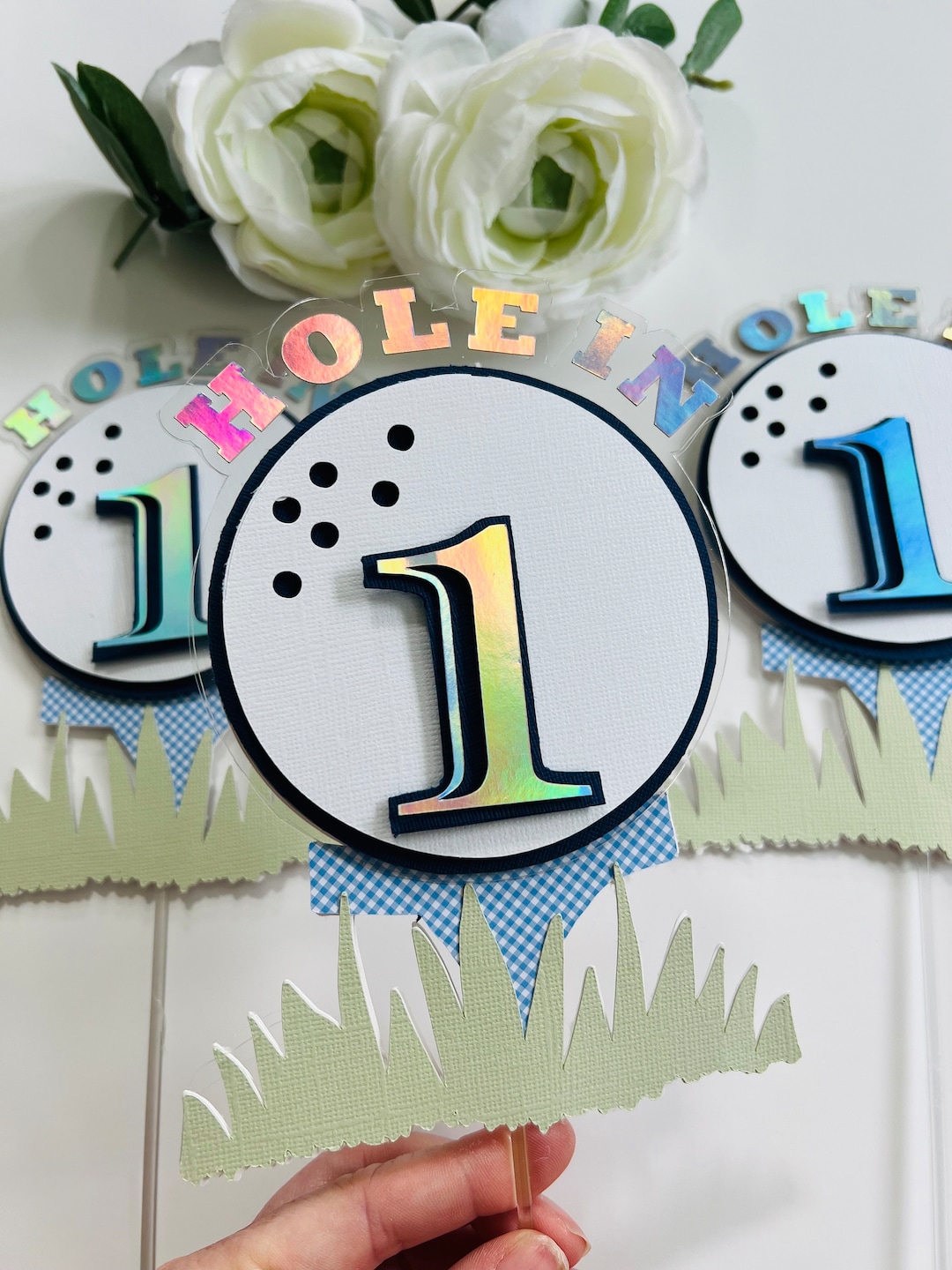 Hole in One Cake Topper, Hole in One First Birthday, Hole in One Party ...