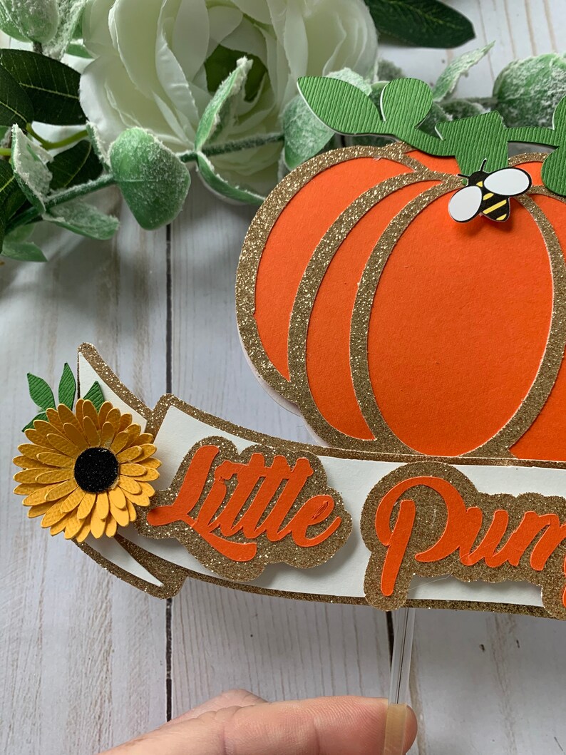 Pumpkin cake Topper Little Pumpkin Cake topper Autumn | Etsy