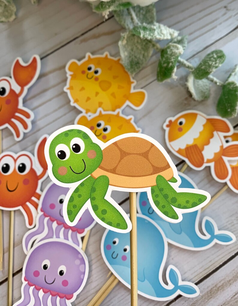 Under the Ocean Cup Cake Toppers. Under the Sea Toppers Under | Etsy
