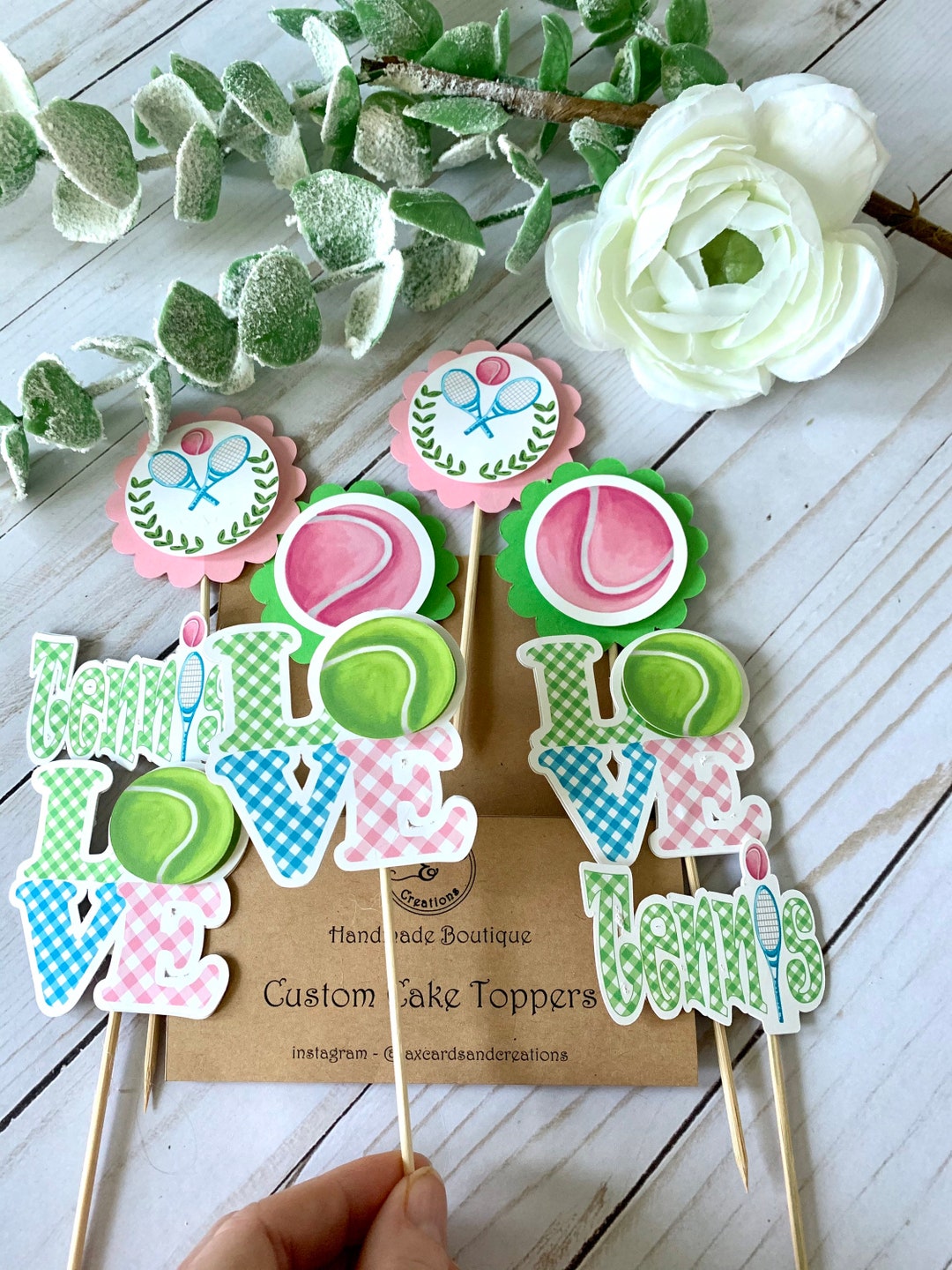Tennis Cup Cake Toppers / Tennis Party Decor / Tennis Cake Topper ...