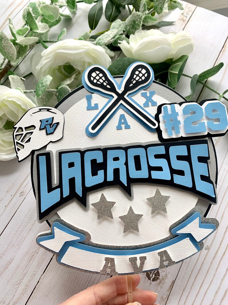 Lacrosse Cake Topper, Lacrosse Sticks, Lacrosse Player, Lacrosse Theme ...