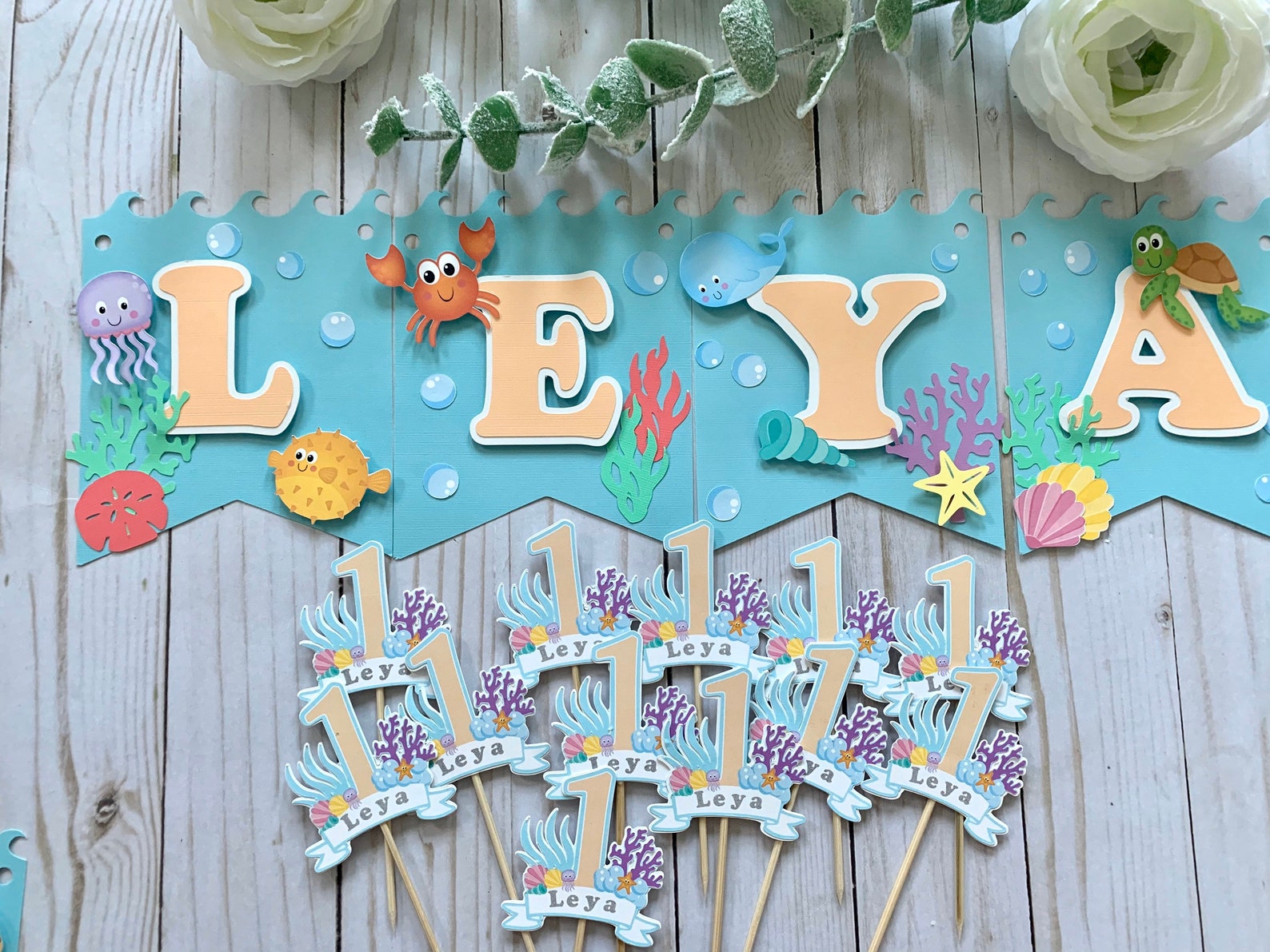 Under the Ocean Banner / Pastel Under the Sea Banner / Nautical Banner ...