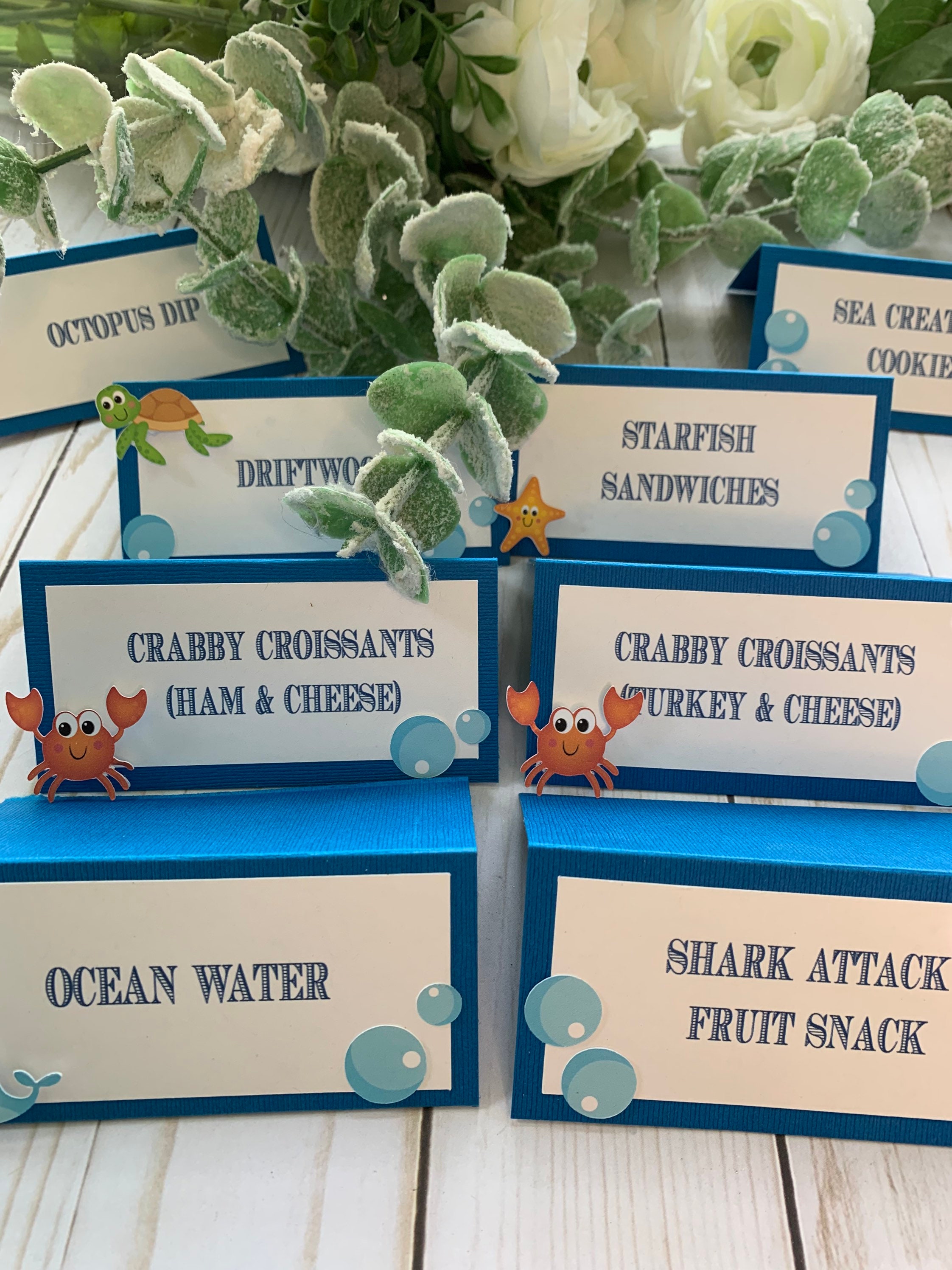 Under the Ocean Food Labels, Place Cards, Under the Sea Food Labels ...