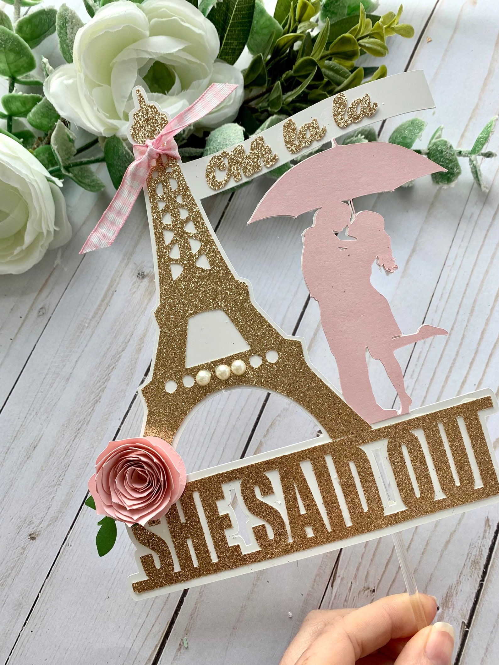 Paris Cake topper Parisian theme wedding Eiffel tower cake | Etsy