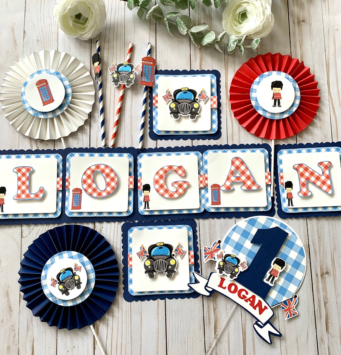 London Theme Cake Topper / London Taxi / 1st Birthday / London Decor ...