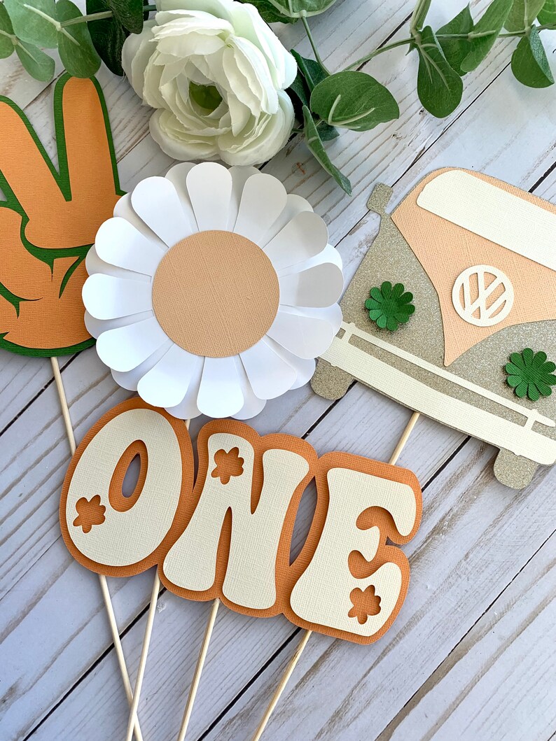 ONE Groovy Table Centerpieces, ONE Groovy Table Decor, Boho Rainbow ...