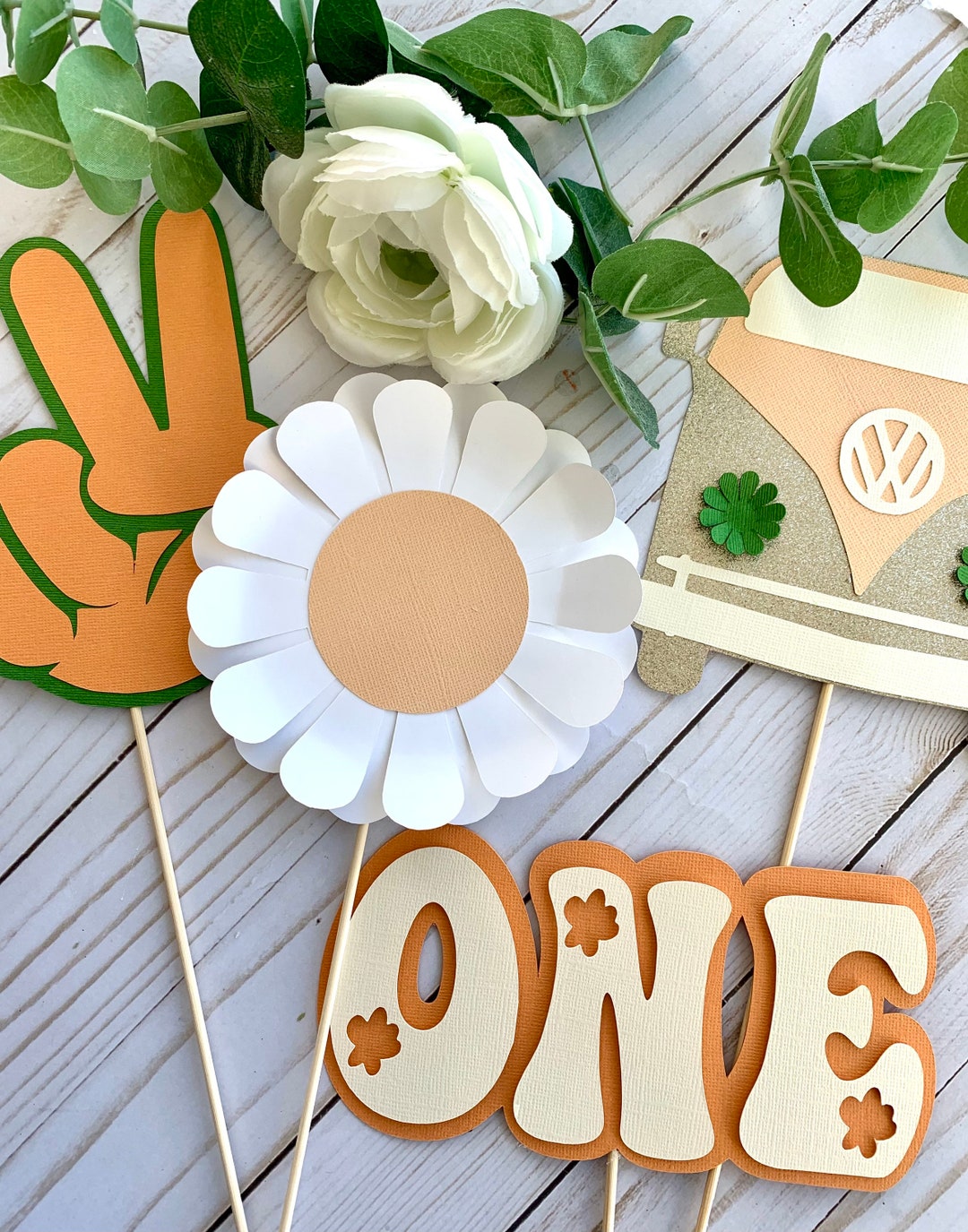 ONE Groovy Table Centerpieces, ONE Groovy Table Decor, Boho Rainbow ...