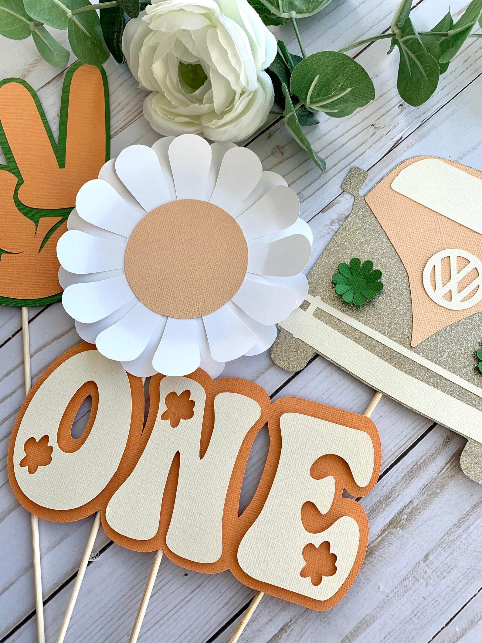 ONE Groovy Table Centerpieces, ONE Groovy Table Decor, Boho Rainbow ...