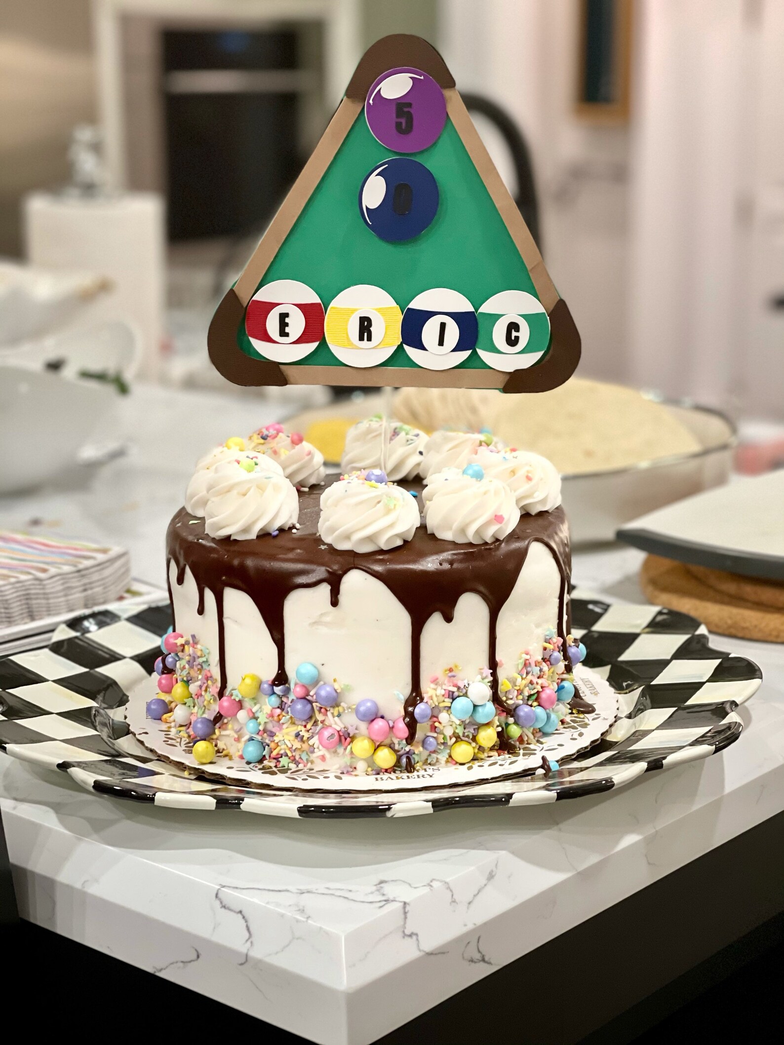 Billiards party theme cake topper Snooker cake topper Pool | Etsy