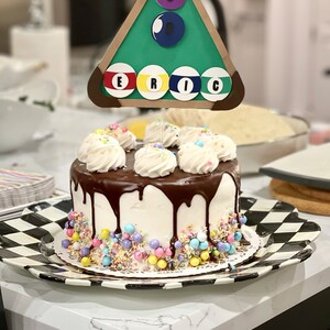 Billiards Party Theme Cake Topper, Snooker Cake Topper, Pool Cake ...