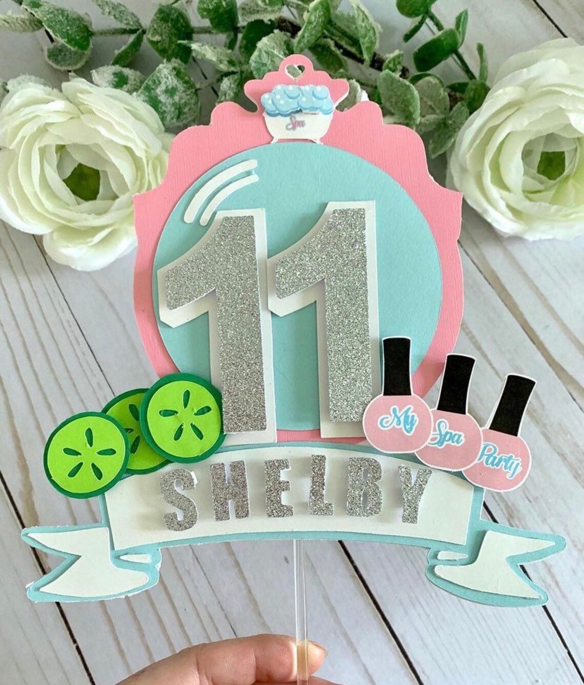 Spa party cake topper Personalized spa cake topper spa | Etsy