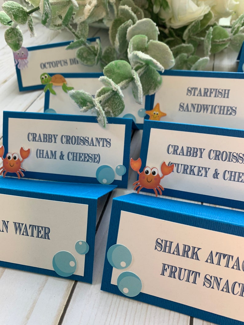 Under the Ocean Food Labels Place Cards Under the Sea Food | Etsy