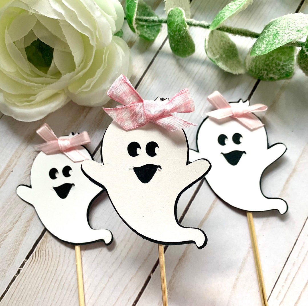 Halloween Cake Topper - Ghost Toppers - Halloween Birthday Cake Topper ...