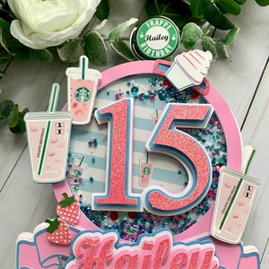 Frappy Birthday, Starbucks Inspired Topper, Frappe Birthday, Coffee ...