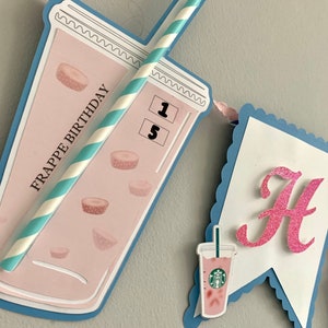 Frappy Birthday, Starbucks Inspired Topper, Frappe Birthday, Coffee ...