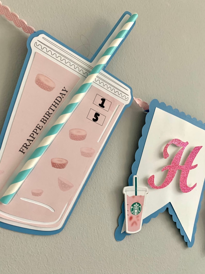 Frappy Birthday Starbucks inspired Topper frappe birthday | Etsy
