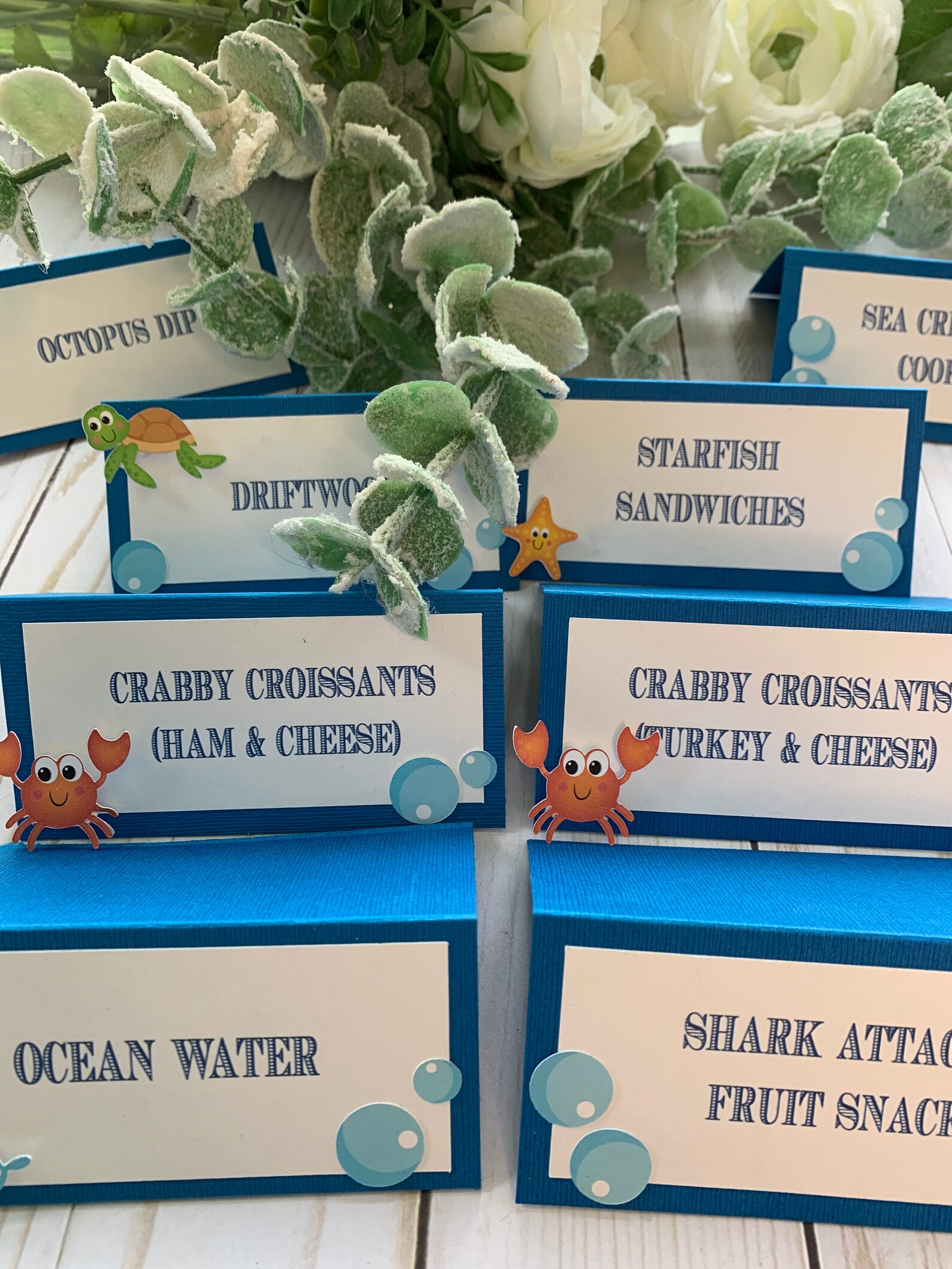 Under the Ocean Food Labels Place Cards Under the Sea Food - Etsy