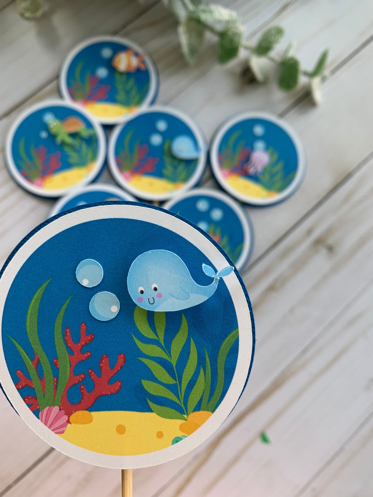 Under the Ocean Cup Cake Toppers. Under the Sea Toppers Under | Etsy