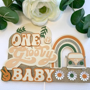 ONE Groovy Birthday, ONE Groovy Baby Caketopper, Hippie Baby, Retro ...