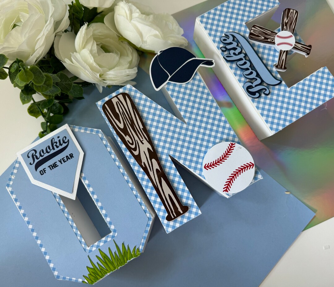Baseball 3d Letters, Baseball ONE Letters, Baseball 1st Birthday ...
