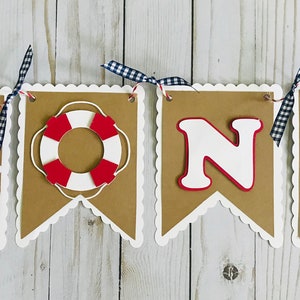 Ahoy Banner/ Ahoy Matey / Nautical Banner / Boat Banner / Red,white ...