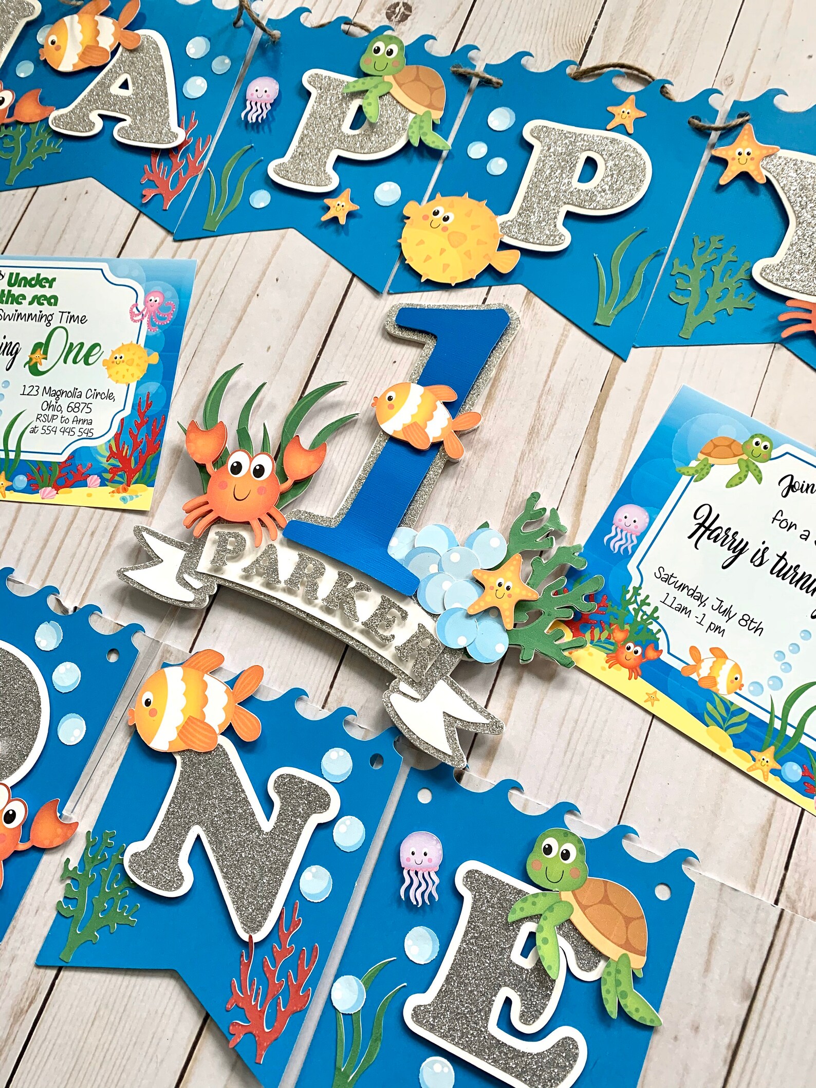 Under the Sea Cake Topper / Under the Ocean Cake Topper / Under the ...