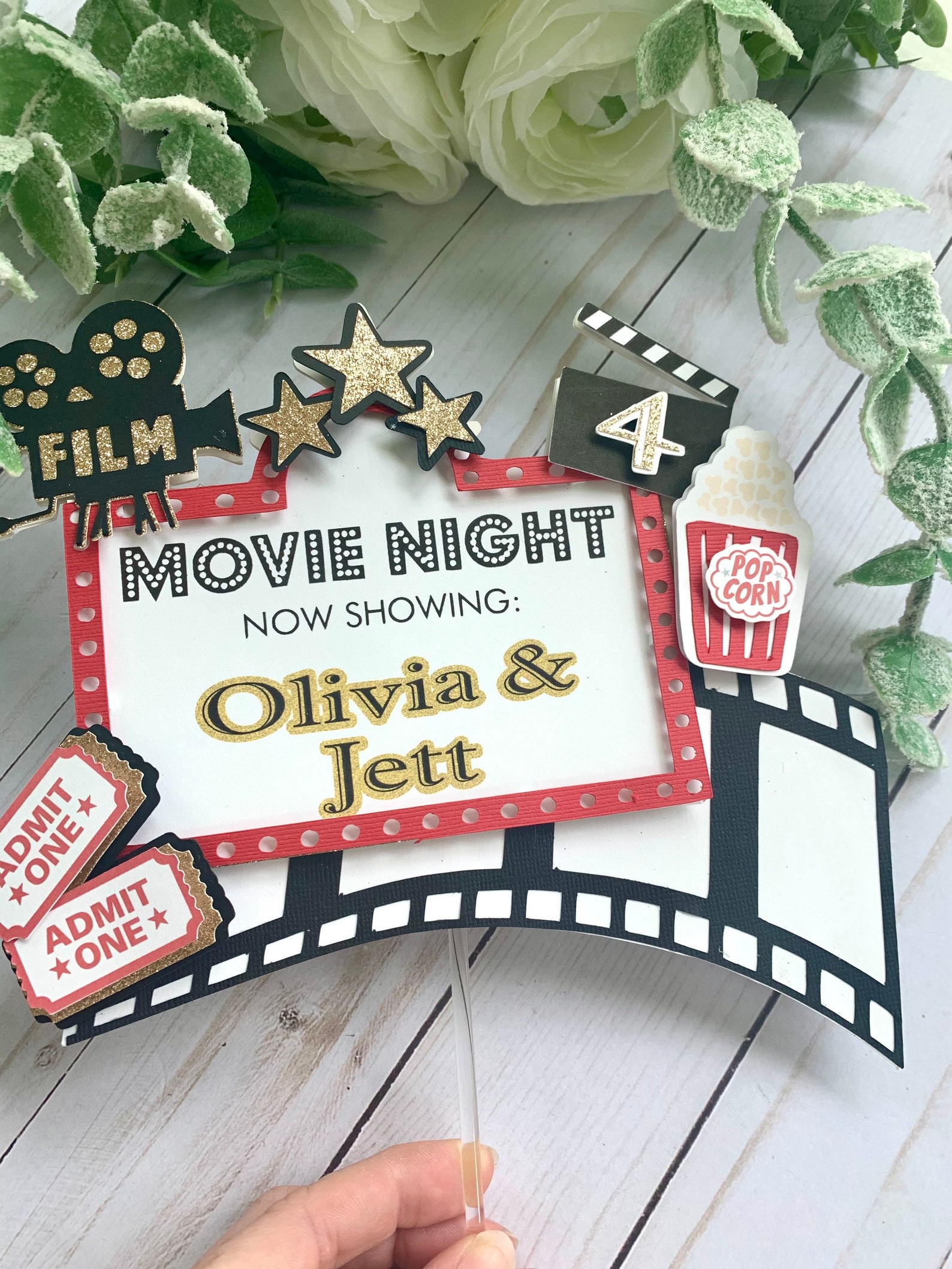 Movie Night Cake Topper Hollywood Movie Night Party Movie - Etsy