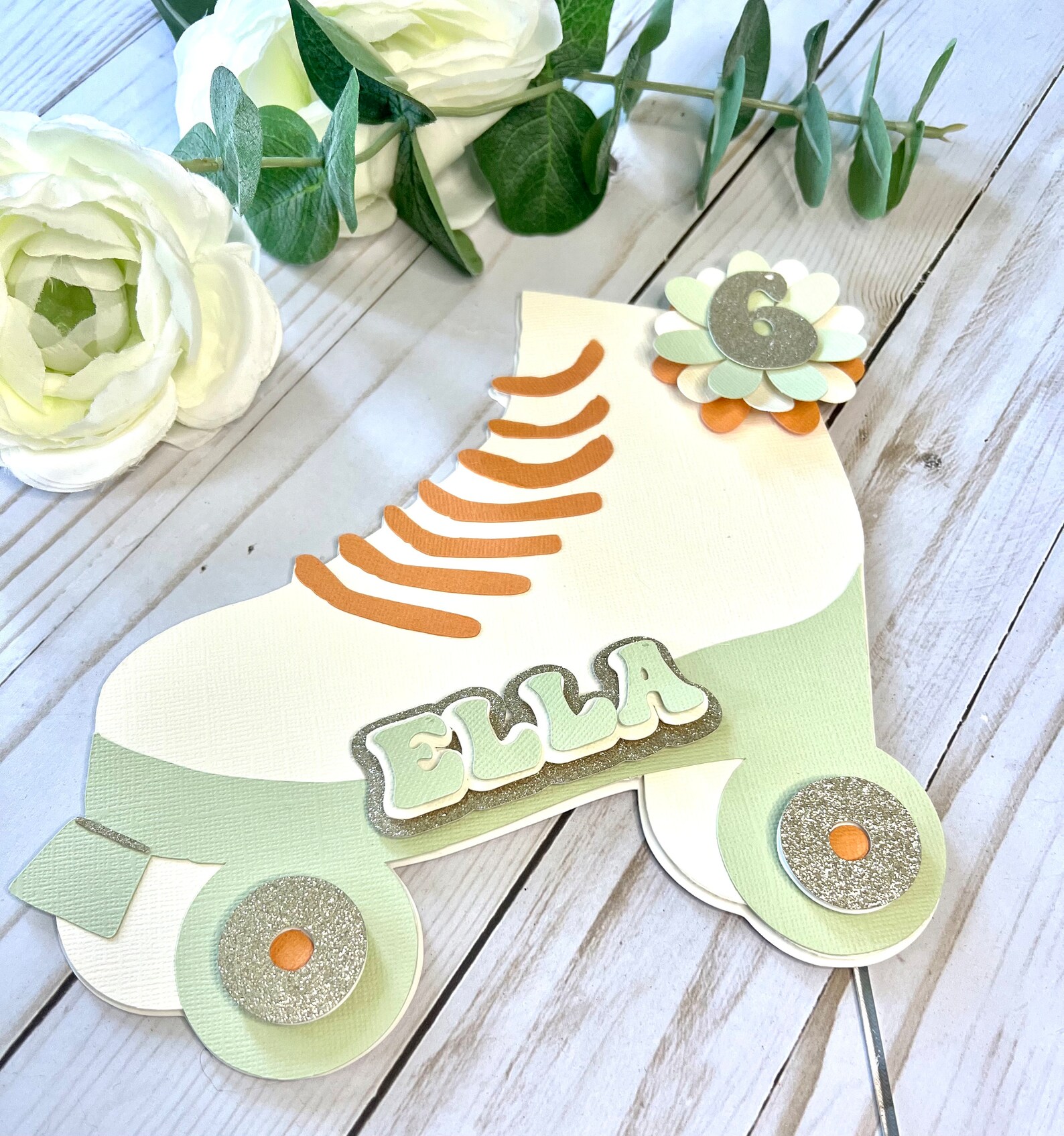 Rollerskate Cake Topper, Roller Girl Cake Topper, 70's Rollerskate, One ...