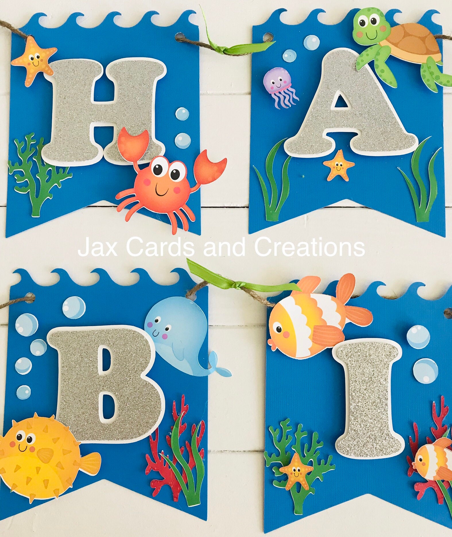 Under the Ocean Banner / Under the Sea Banner / Nautical Banner / Happy ...