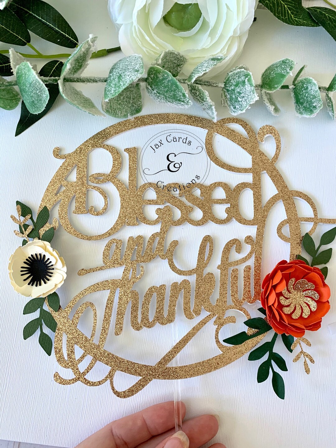 Blessed and Thankful - Happy Thanksgiving - Give Thanks Cake Topper ...