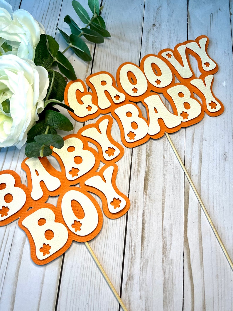 Groovy Baby Boy Groovy Table Decor Retro Baby Table Decor - Etsy