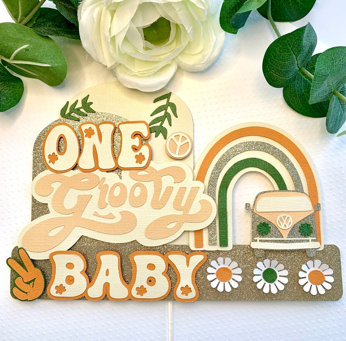 ONE Groovy Birthday ONE Groovy Baby Caketopper Hippie Baby - Etsy