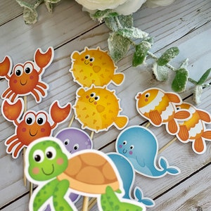 Under the Ocean Cup Cake Toppers. Under the Sea Toppers, Under the Sea ...