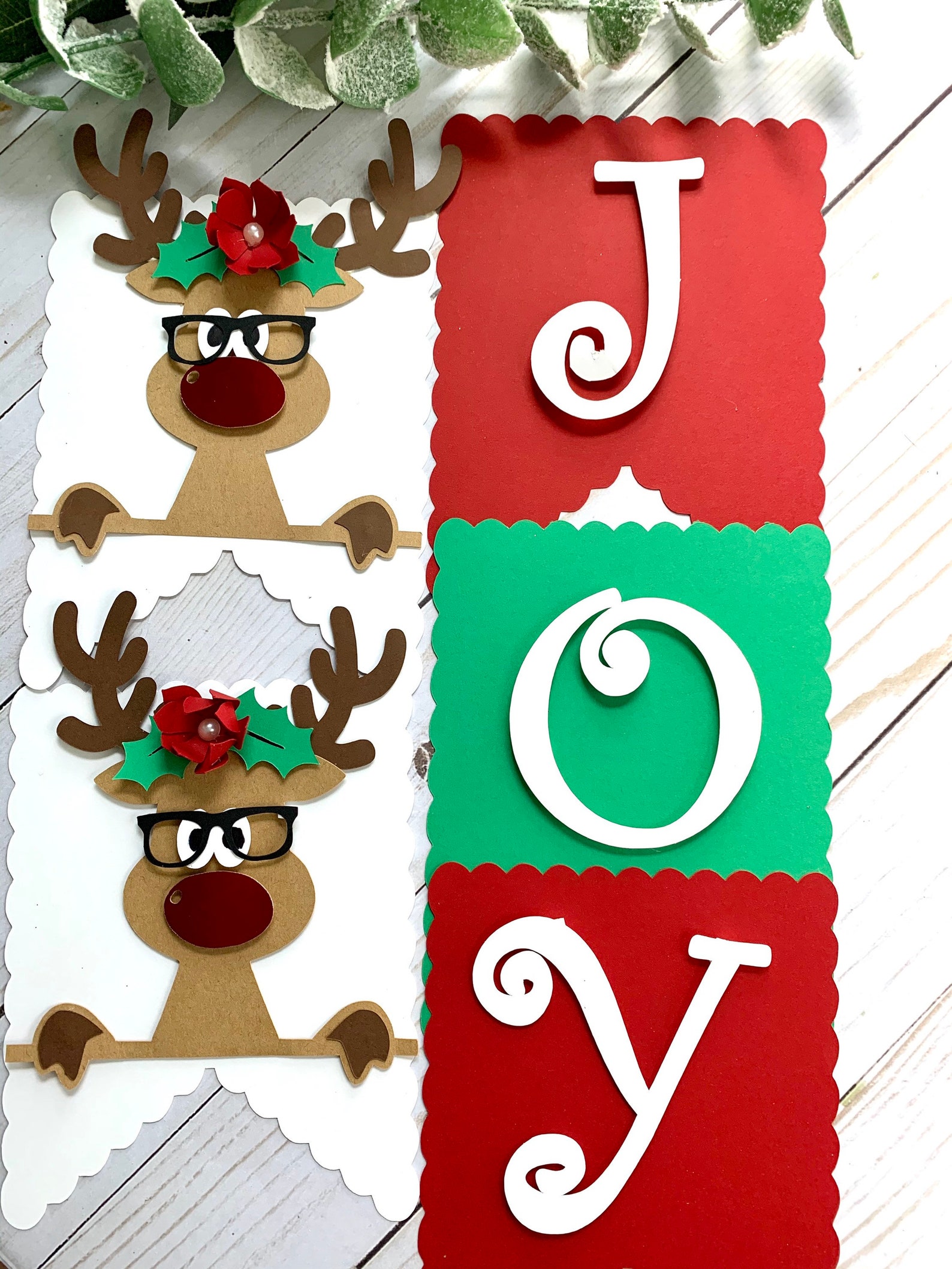 Reindeer Christmas Banner - Reindeer JOY Banner - Reindeer Garland ...