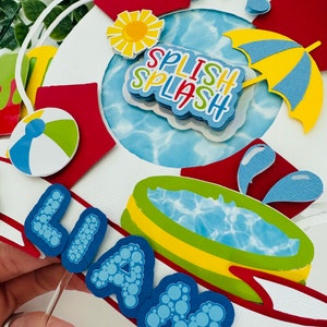 Pool Party Cake Topper, Splish Splash Cake Topper, Summer Pool Party ...