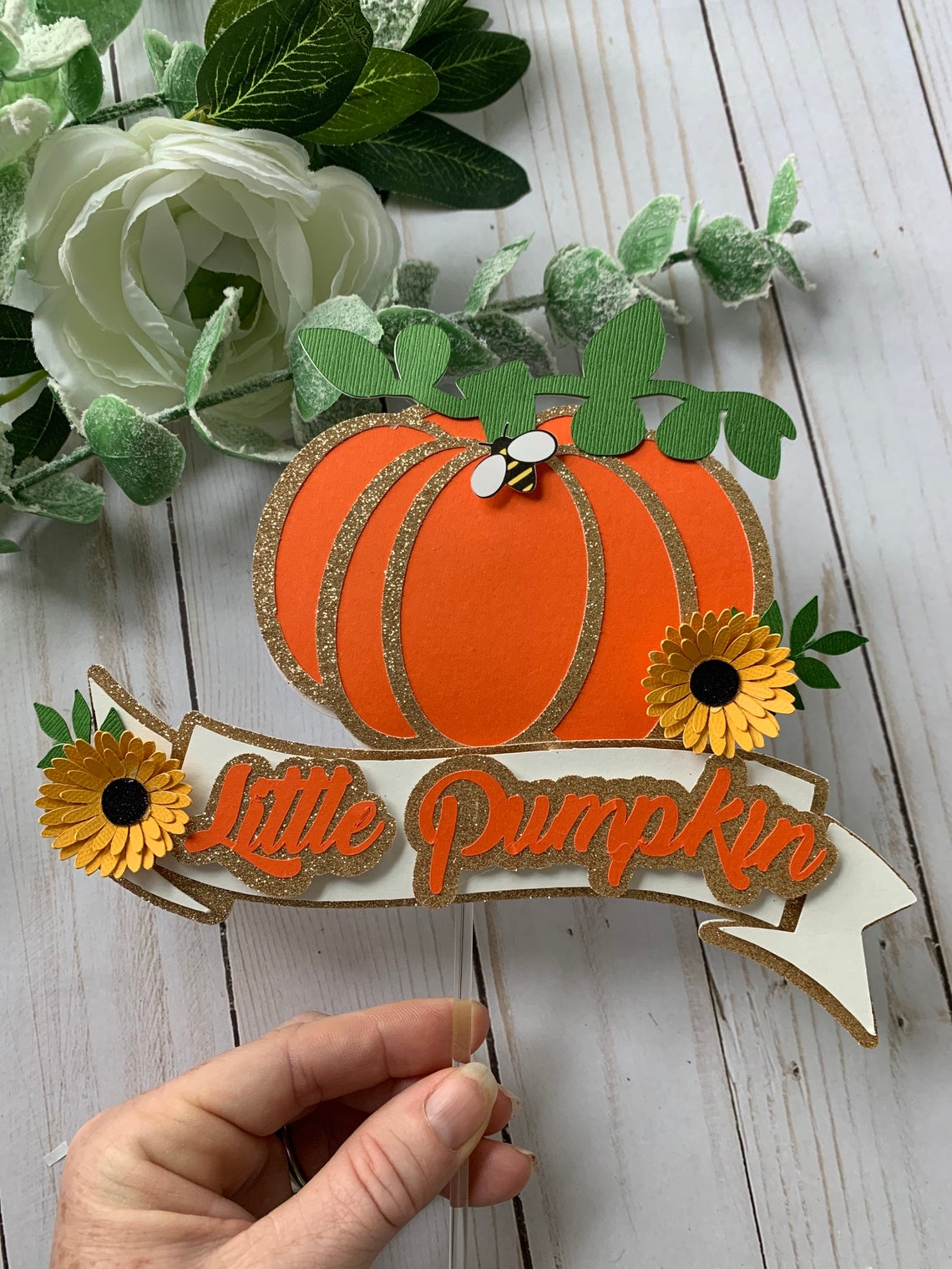 Pumpkin cake Topper Little Pumpkin Cake topper Autumn | Etsy