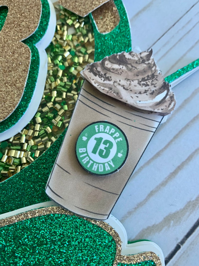 Frappy Birthday Frappuccino Cake Topper Frappe Birthday - Etsy