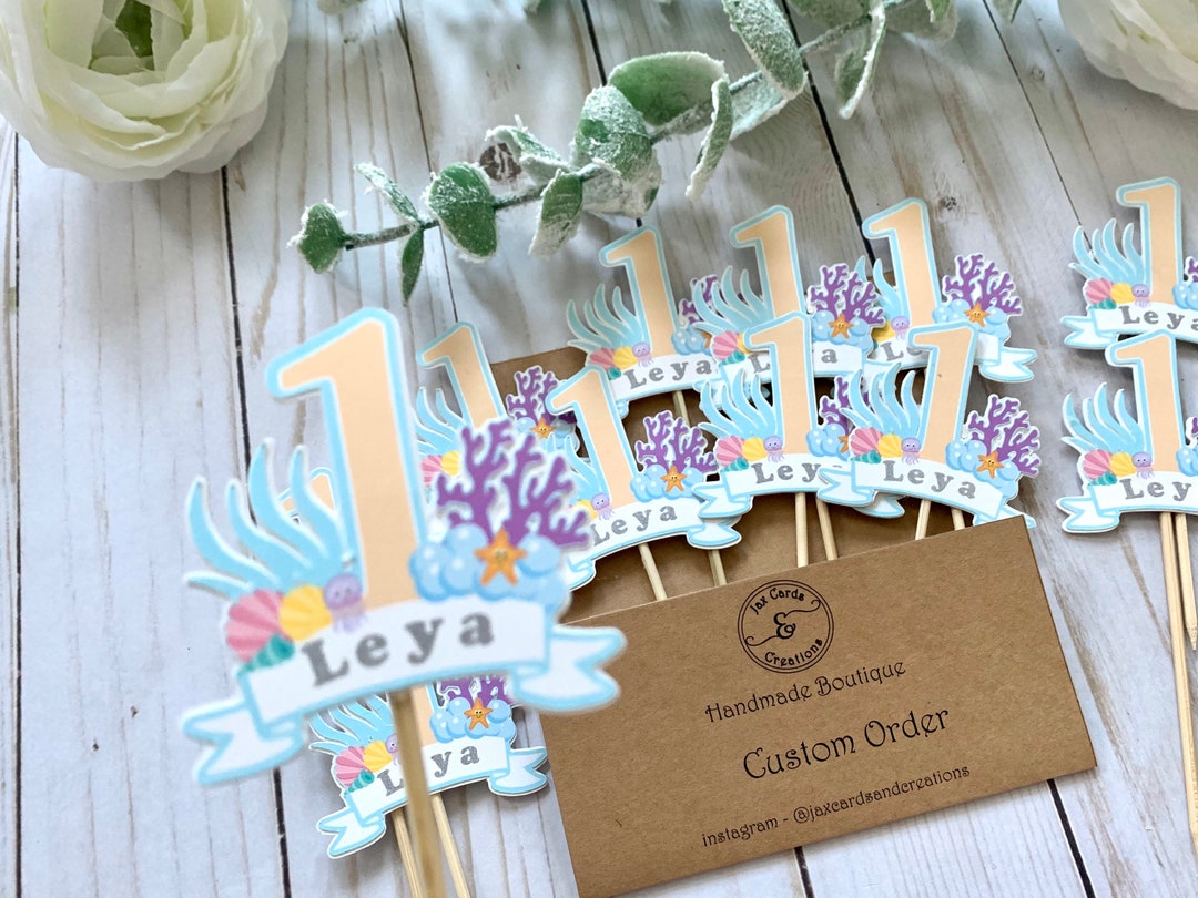 Under the Ocean Pastel Cake Toppers / Cupcake Toppers / Ocean Theme ...