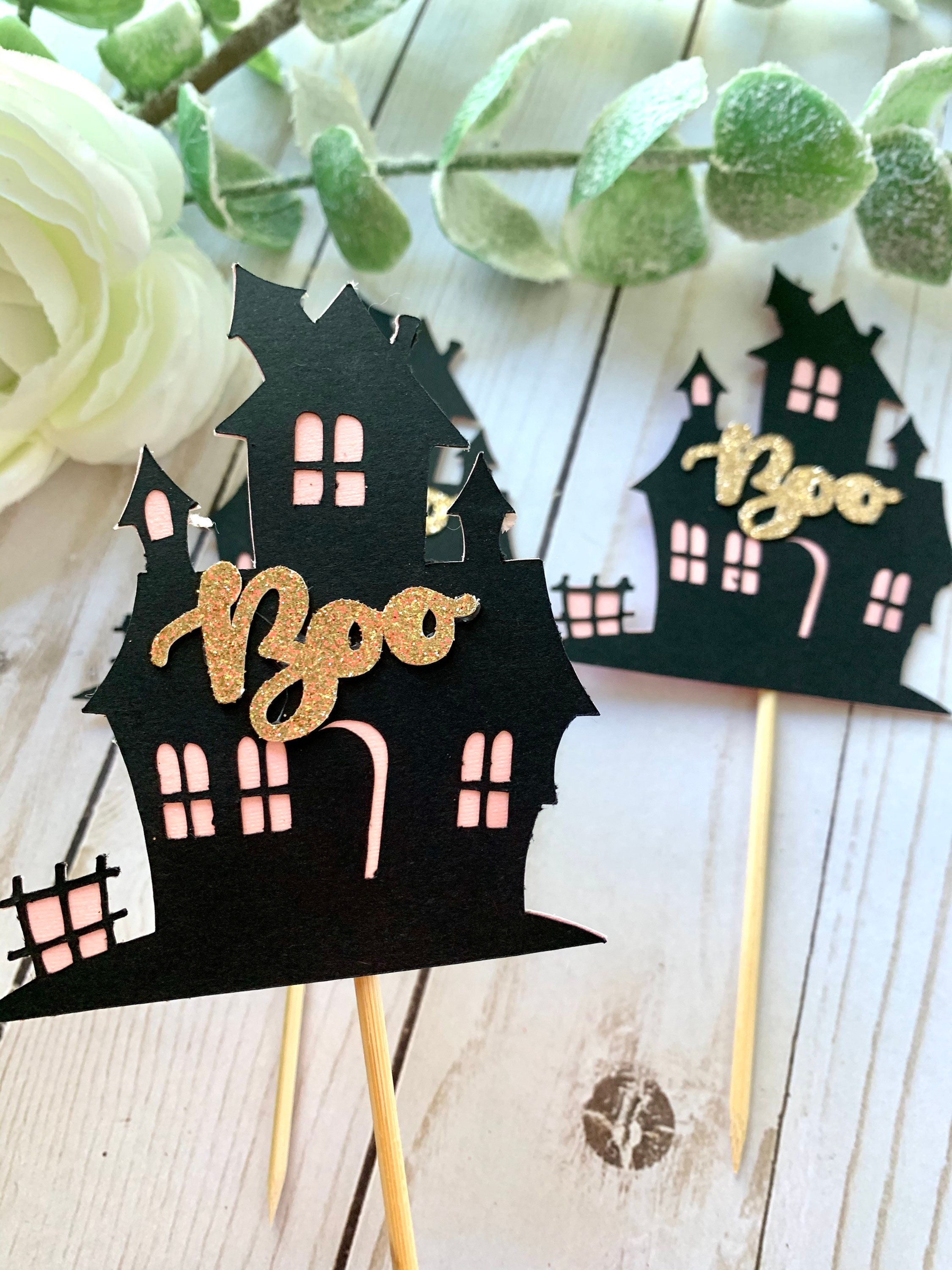 Haunted House Cake Toppers / Pink Halloween / Trick or Treat / - Etsy