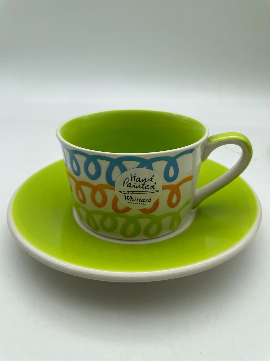 Retro Whittard Swirls Cappuccino Cup and Saucer Funky Y2K Handpainted ...